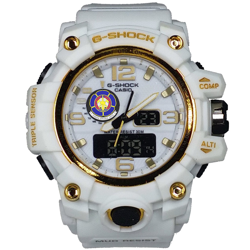 Jual Exclusive Jam DAMKAR Double Time (Full Putih List Gold) | Shopee ...