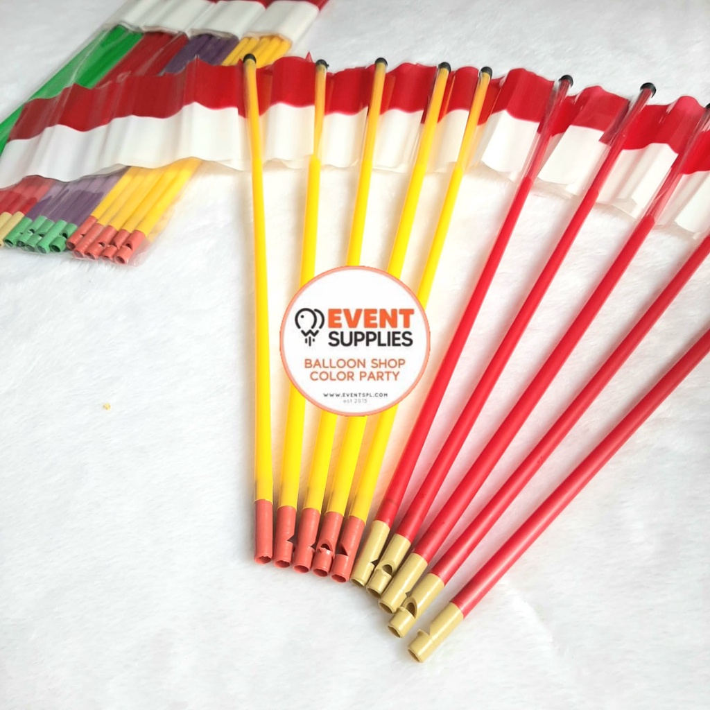 Jual [10Pcs] Stik Bendera Plastik Peluit Merah Putih / Dirgahayu HUT-RI ...