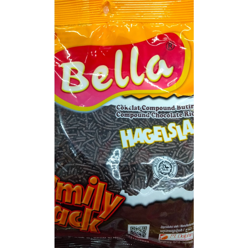 Jual Meses coklat butiran Bella Kemasan family 225 Gram Pack | Shopee ...