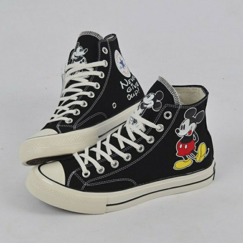 Jual SEPATU CONVERSE 70S HIGH MICKEY MOUSE BLACK WHITE 100% PREMIUM ...