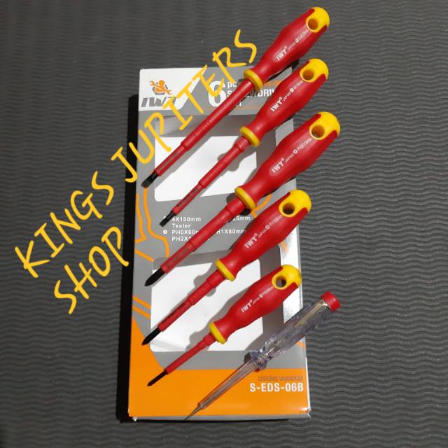 Jual Obeng listrik set 1000 volt IWT obeng listrik 6 pcs 1000 volt ...