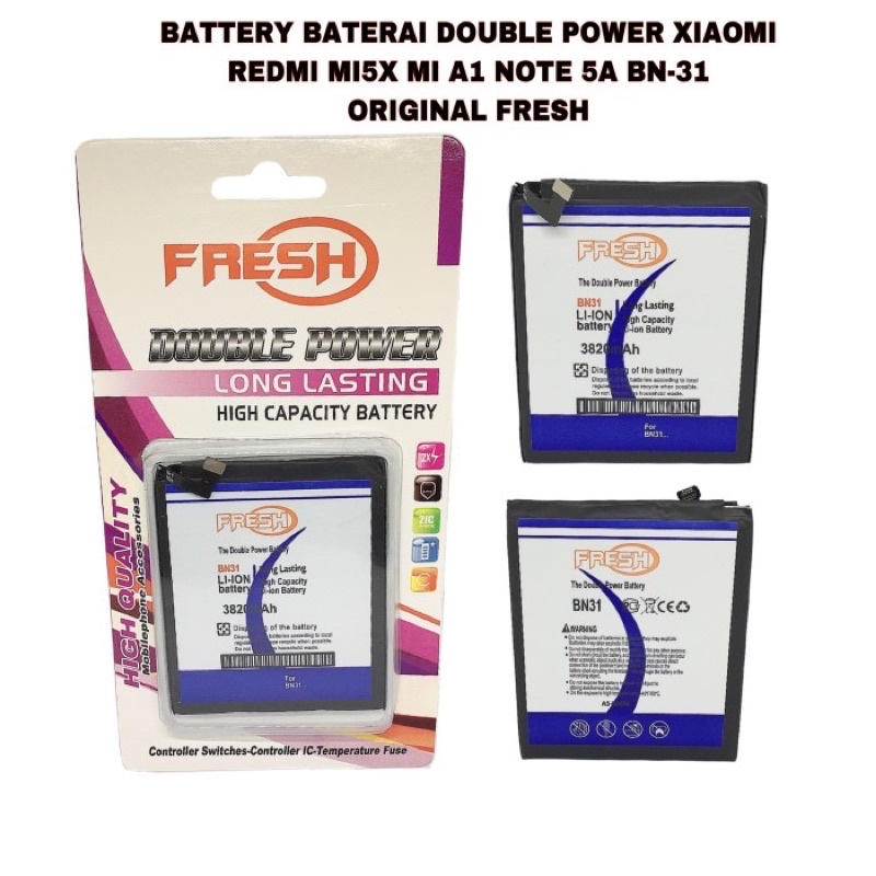 Jual BATTERY BATERAI BATRE DOUBLE POWER XIAOMI REDMI MI5X NOTE 5A BN-31 ...