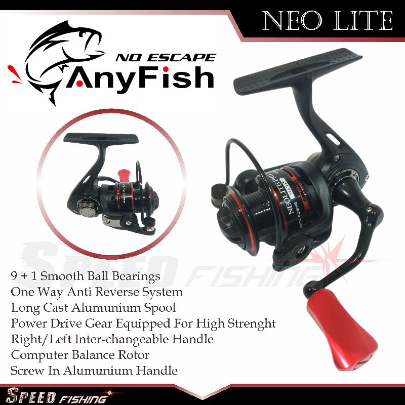 Jual Reel Anyfish Neolite Pro 800 1000 HP Power Handle Ultra light ...