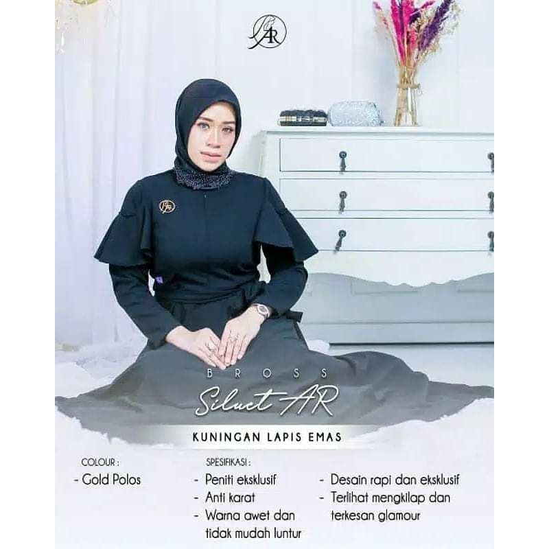 Jual BROSS SILUET AR RAFI (Kuningan Lapis Emas) | Shopee Indonesia