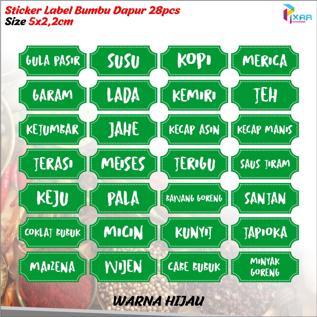 Jual STIKER LABEL BUMBU DAPUR CUSTOM TULISAN AWET TAHAN AIR PERIUM ...