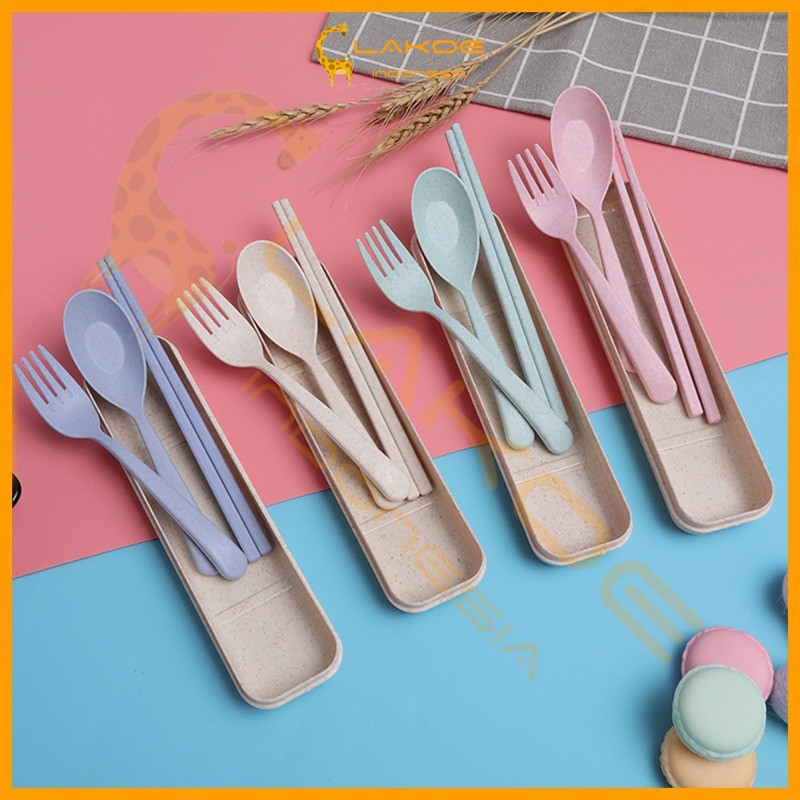 Jual Sendok Set Jerami Alat Makan Sendok Garpu Sumpit Bahan Jerami ...