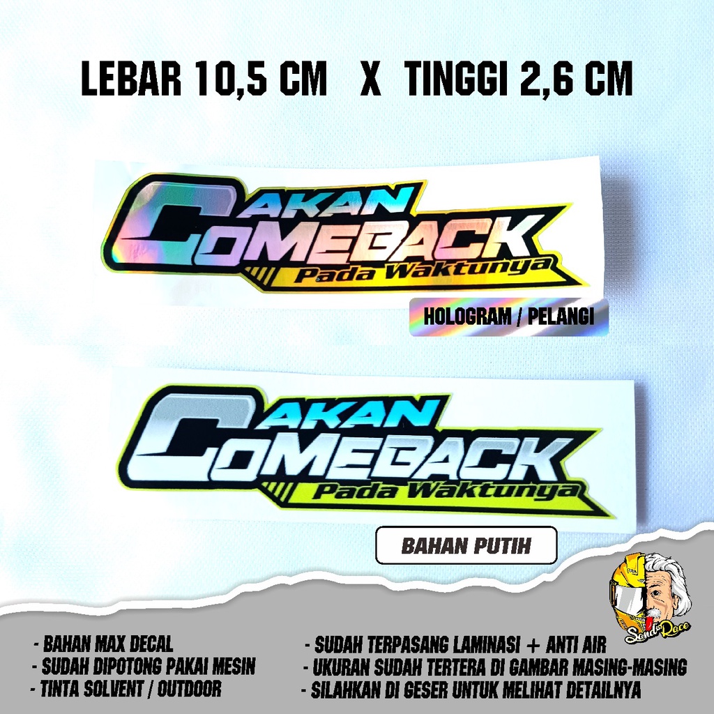 Jual stiker akan comeback pada waktunya / stiker kata kata / stiker ...