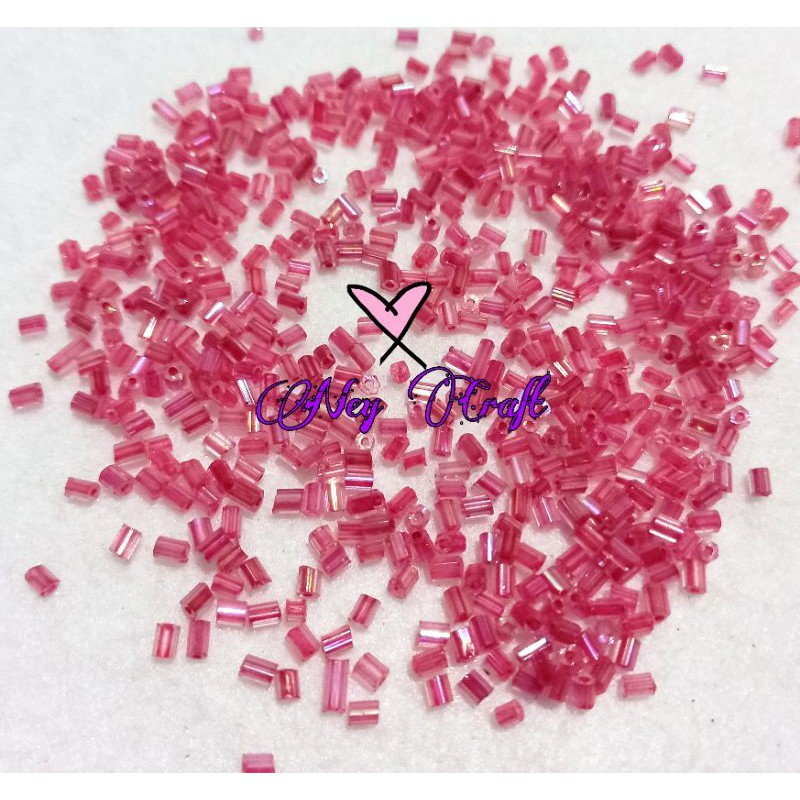 Jual (10 gram ) mote patahan bambu merah /payet bambu merah /manik ...