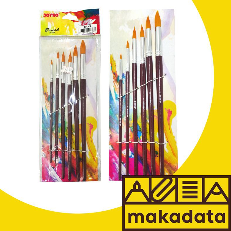 Jual KUAS / KUAS LUKIS ROUND JOYKO BR-3 (1 SET ) MURAH | Shopee Indonesia