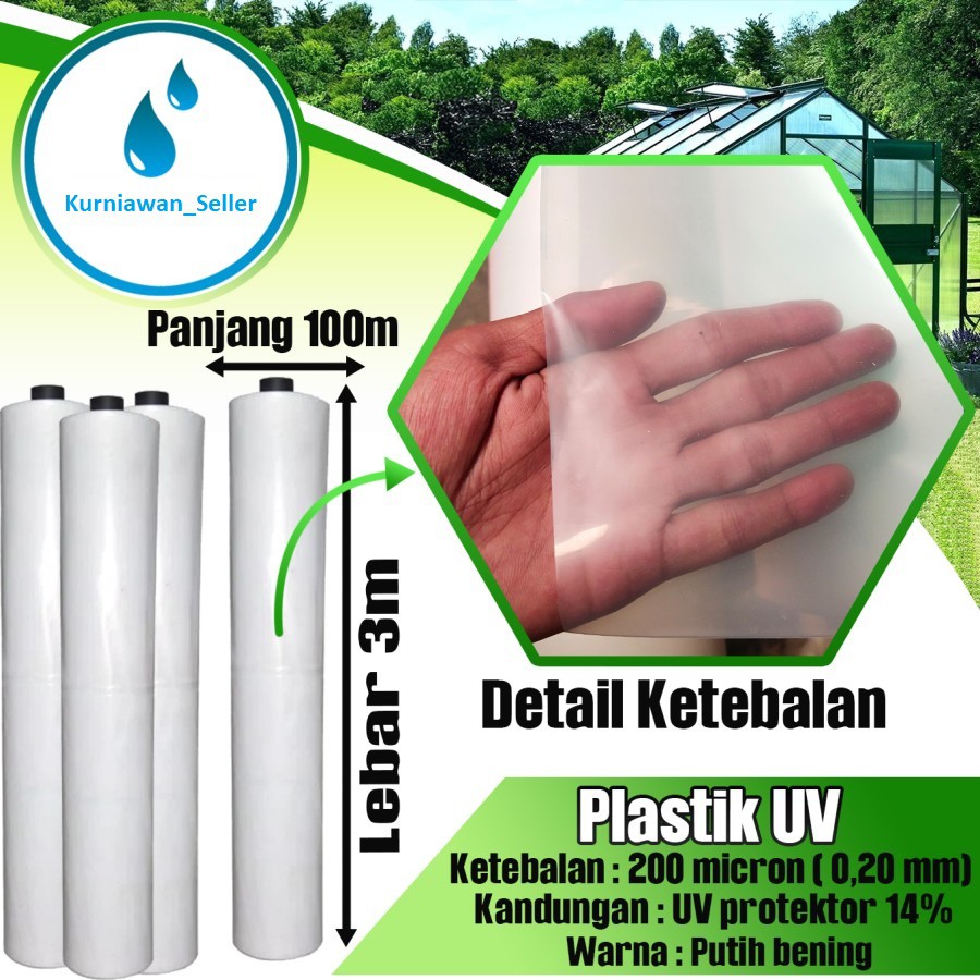 Jual Plastik UV 3 meter 200 micron - Plastik Grendhouse 14% - Plastik ...