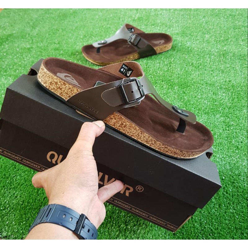 Jual SANDAL kUICKSILVER KULIT PREMIUM 100% | Shopee Indonesia