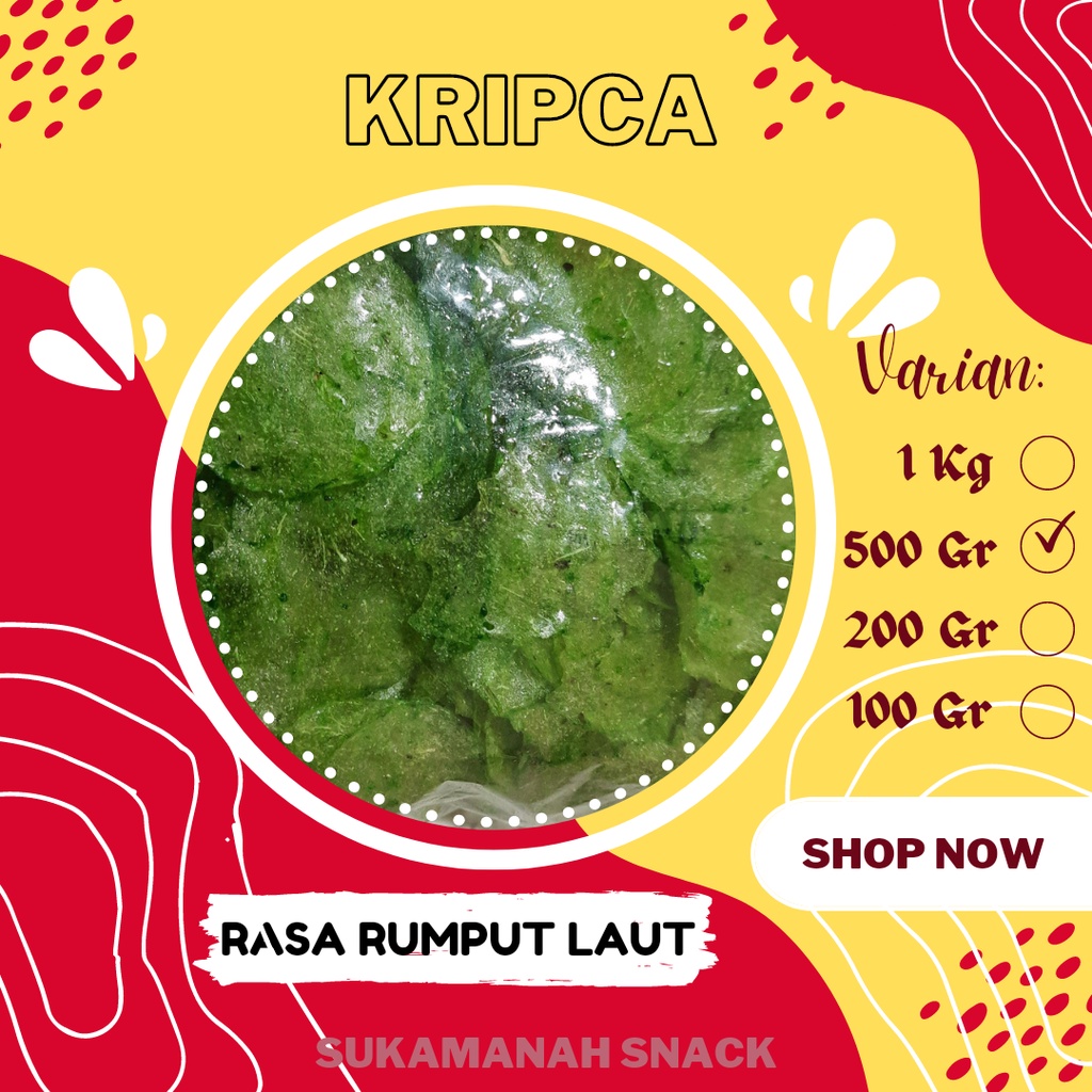 Jual kripca 500 gram / pikca snack rumput laut / keripik kaca | Shopee ...