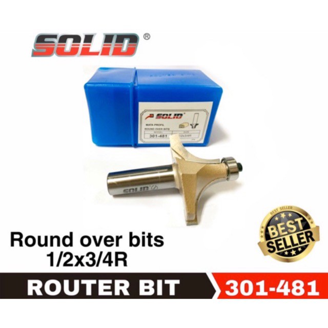 Jual Mata Profil/Router/Trimmer Round Over Bits AS 1/4" & 1/2" Solid ...