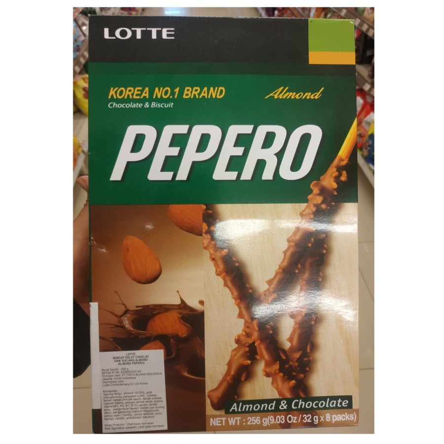 Jual Lotte Almond & Chocalate Pepero Jumbo 256gr /box | Shopee Indonesia
