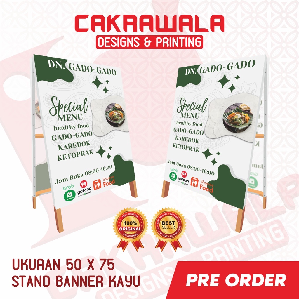 Jual STAND BANNER KAYU UKURAN 50 X 75 - STANDING BANNER KAYU - PAPAN ...