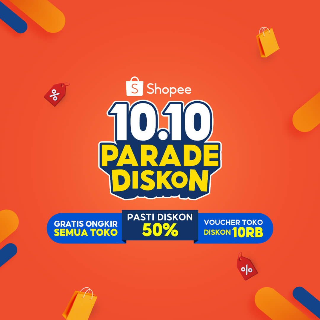 Shopee 10.10 Parade Diskon | Gratis Ongkir Semua Toko & Pasti Diskon 50%