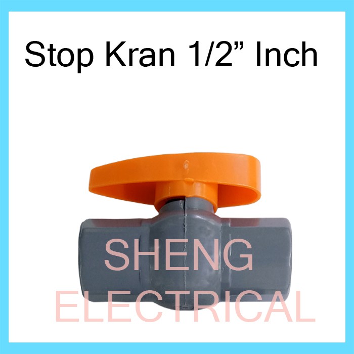 Jual Stop Kran Setop Kran Plastik Ball Valve 1/2" 1/2 inch PVC Sock ...