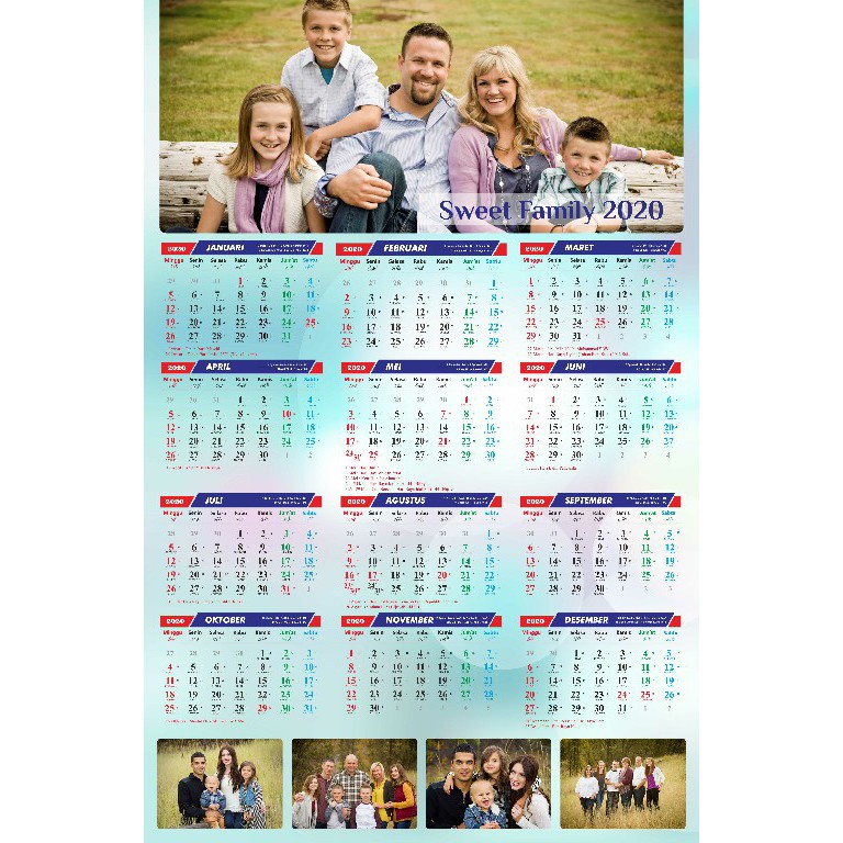 Jual Kalender Dinding 1 Tahunan (12 bulan) 2020 Custom Foto bisa satuan ...
