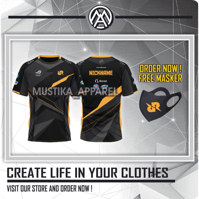 Jual Jersey RRQ TERBARU 2021/Baju Jersey Gaming TEAM RRQ GRADE ORI Free ...