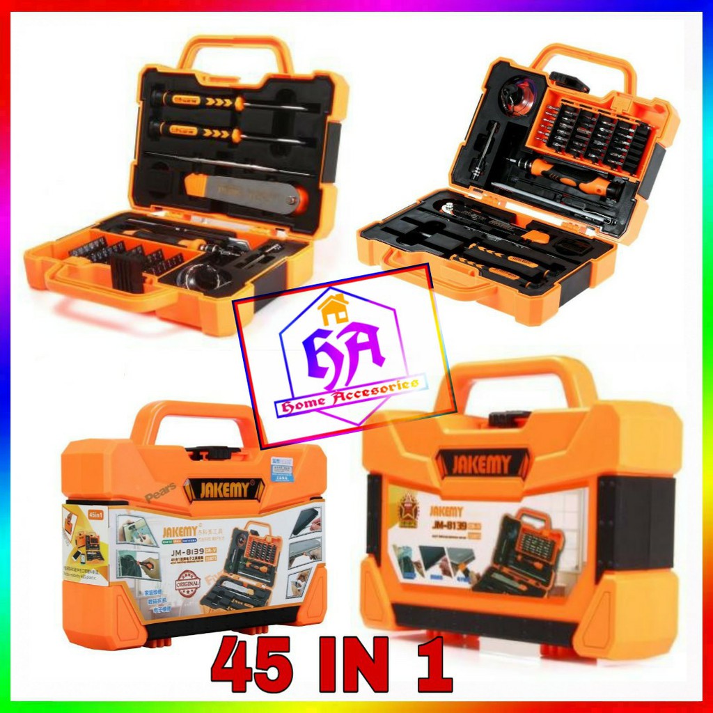 Jual OBENG SET REPARASI HP LAPTOP JAKEMY 45 in 1 Precision Screwdriver ...