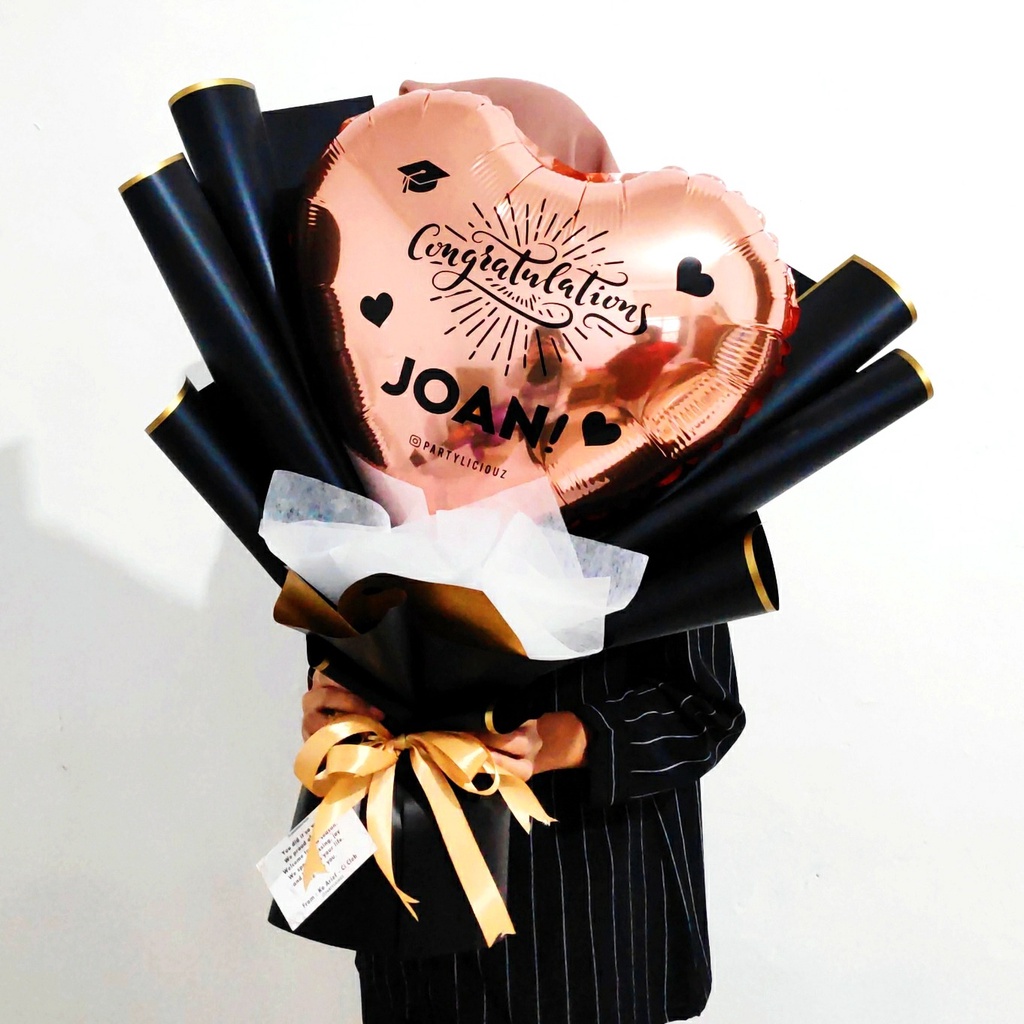 Jual HEART FOIL BALLOON - BALON BUKET/ HADIAH WISUDA/ HADIAH ULANG ...