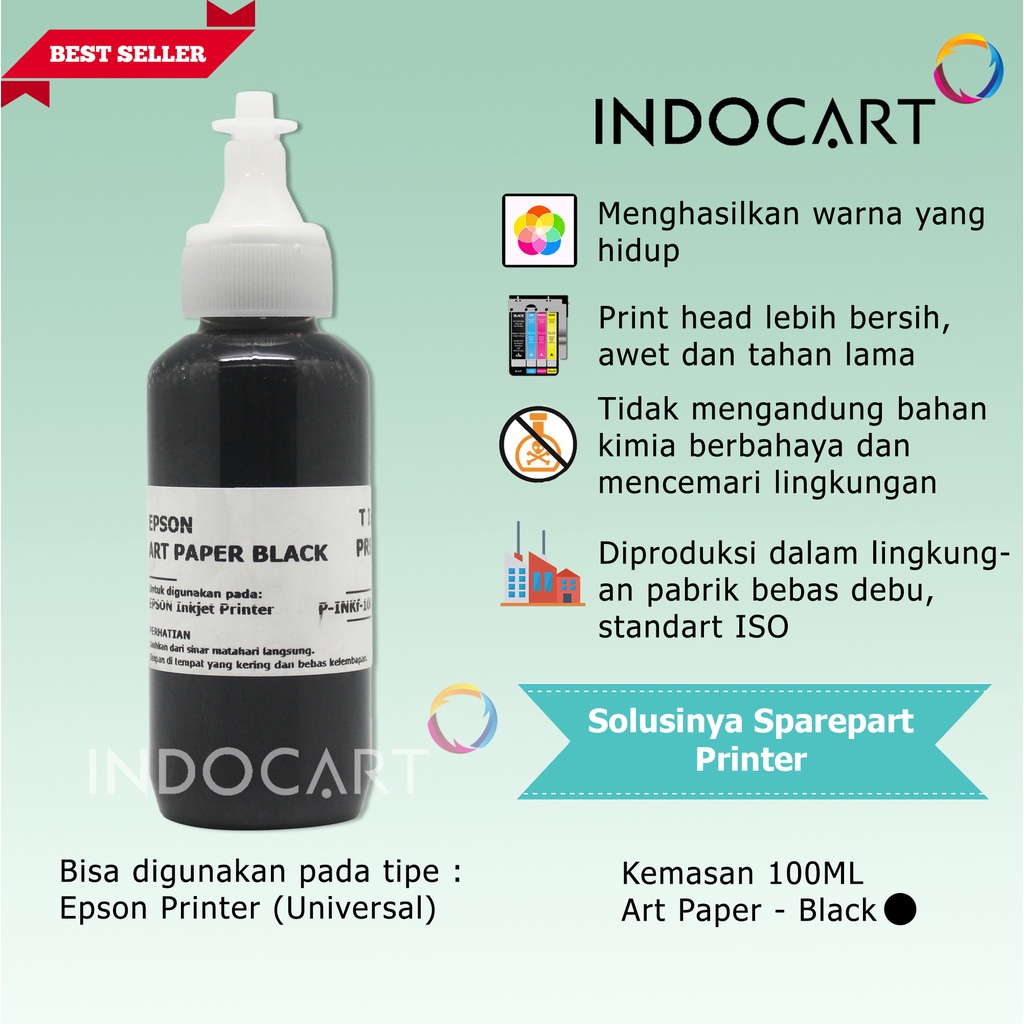 Jual IndoCart Tinta Refill Premium Printer Epson-Art Paper Ink-100ml ...