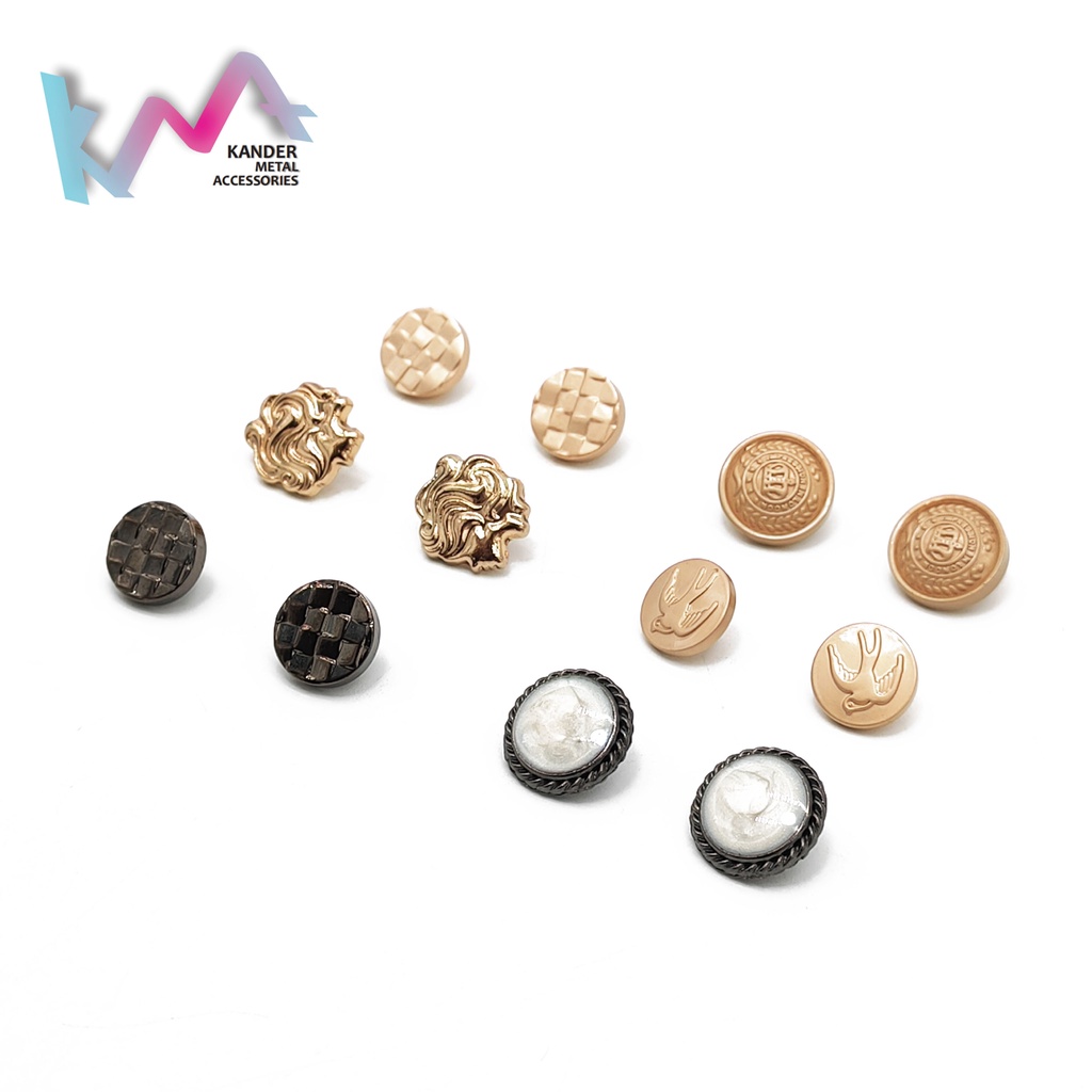 Jual KANDER Kancing Alloy Button Emboss Premium IMPORT - JDB | Shopee ...