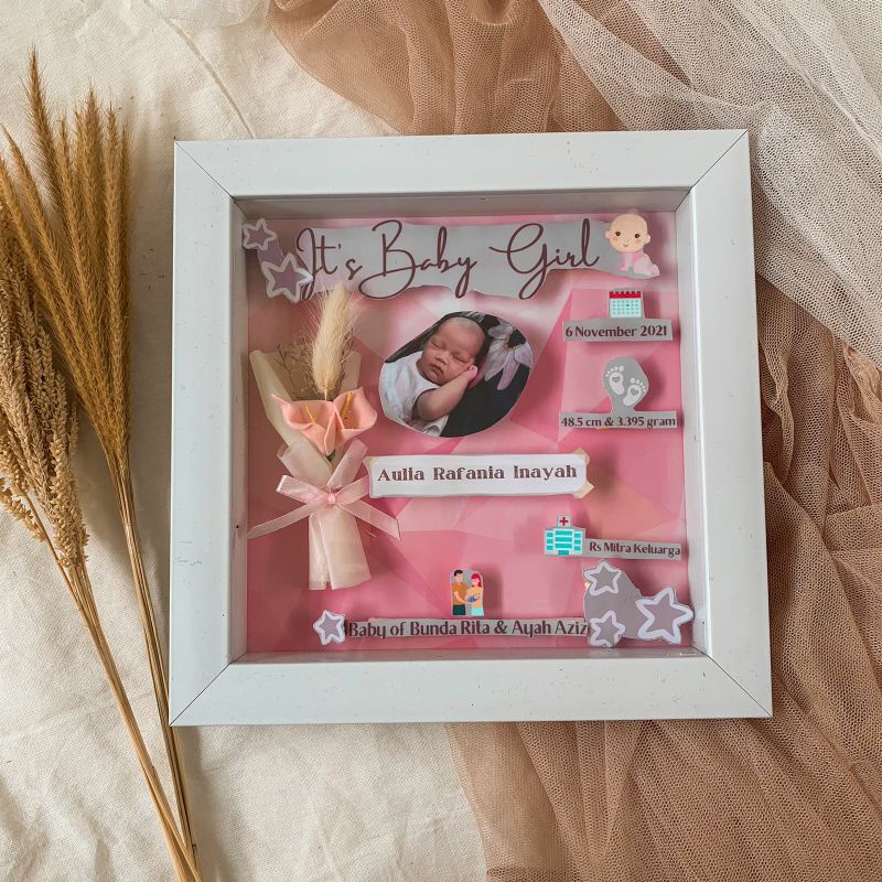 Jual Bingkai Hias 3D|| Biodata Bayi || Gift Baby Born || Free Request ...