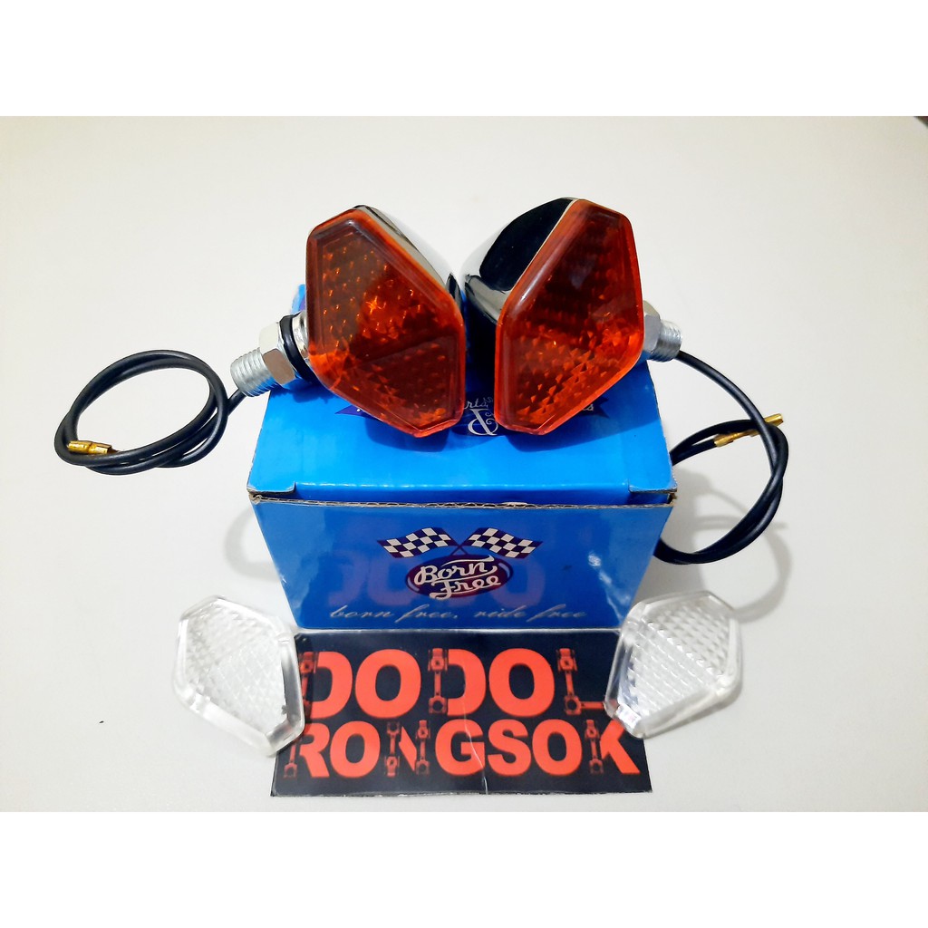 Jual Lampu Sein Sen Motor Model Diamond Born Free | Shopee Indonesia