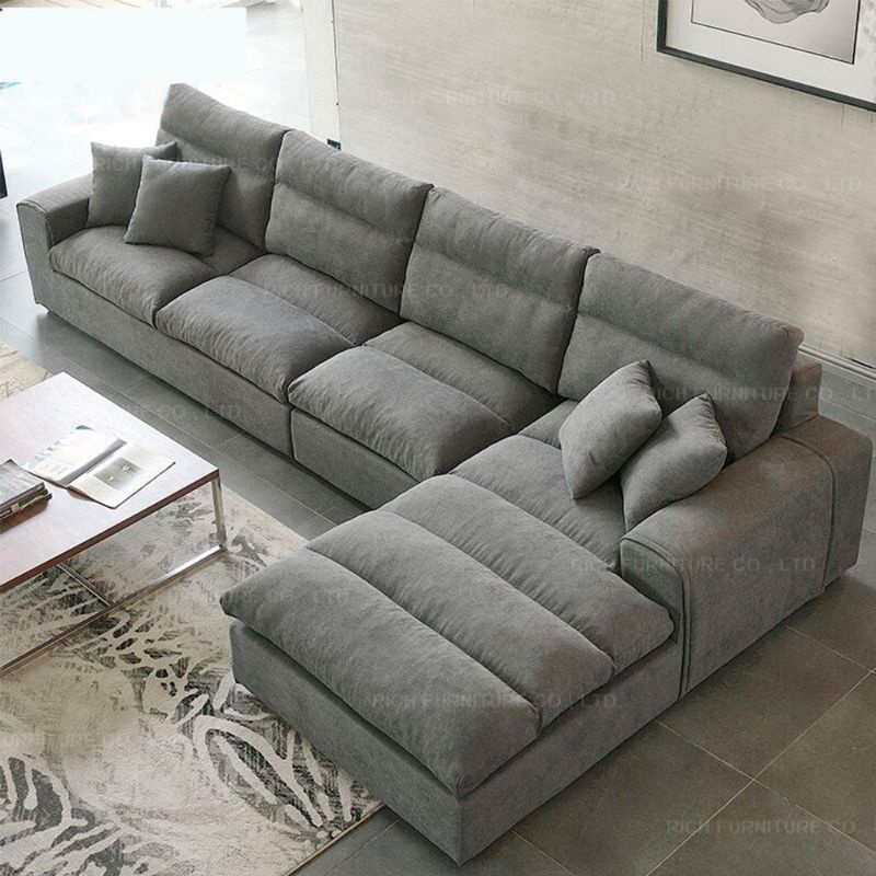 Jual Sofa L Shape Sofa Minimalis Abu abu Cantik Model Elegant Fullseat ...