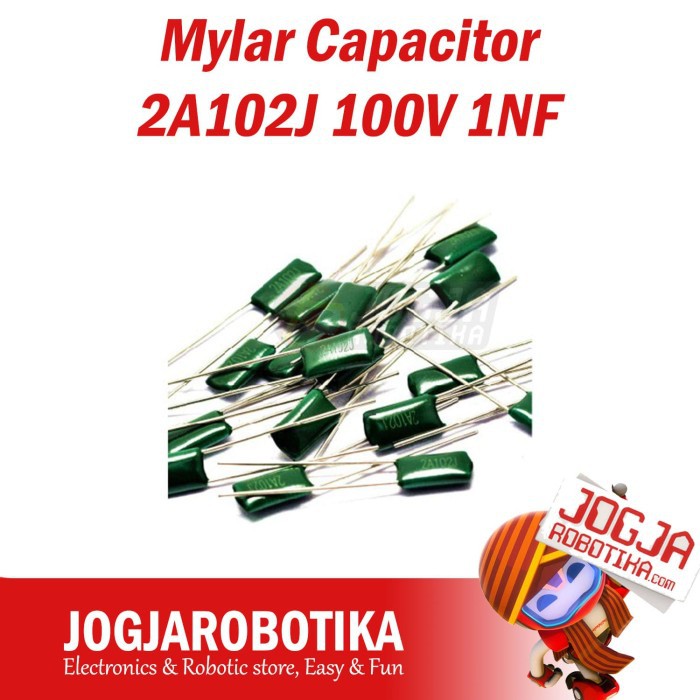 Jual Mylar Capacitor 2A102J 100V 0.001UF 1NF | Shopee Indonesia