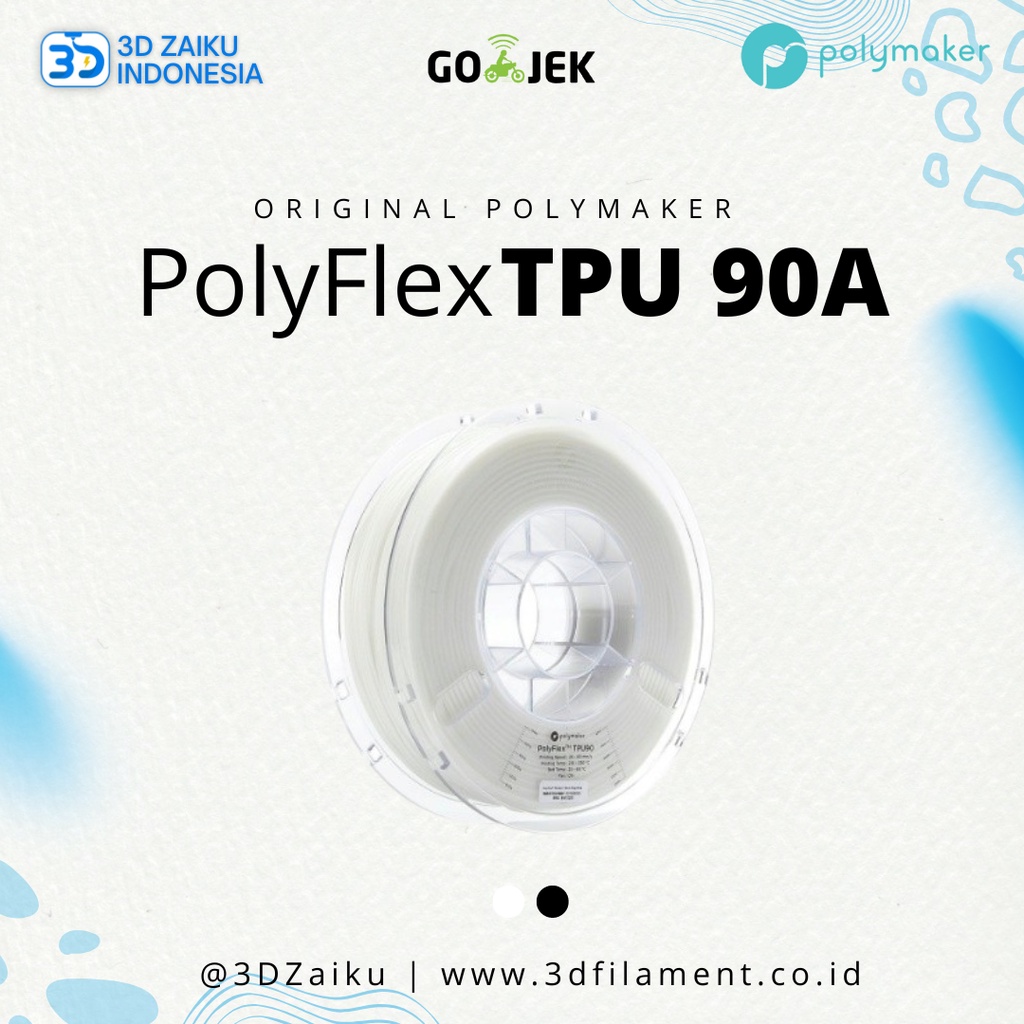 Jual Original PolyMaker PolyFlex TPU 90A 3D Printer Flexible Filament | Shopee Indonesia