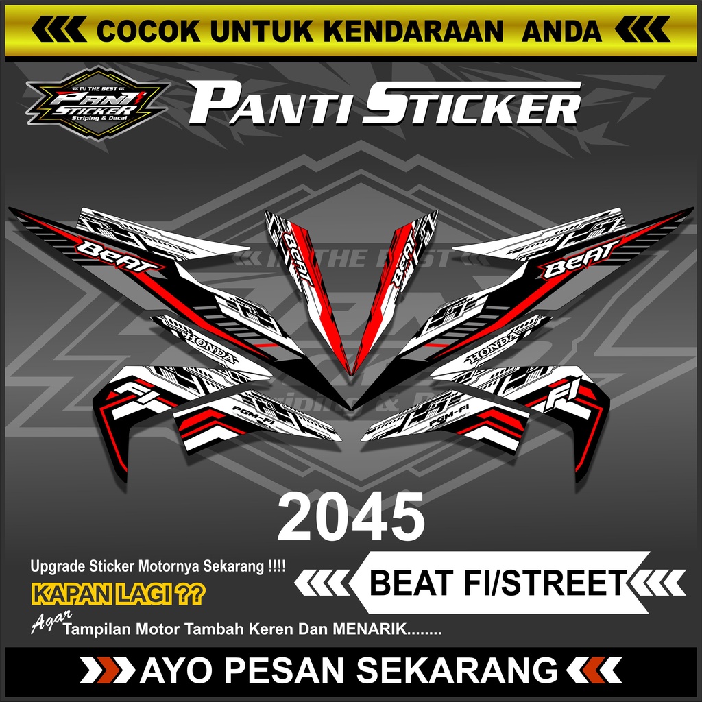 Jual 2045 Sticker Variasi List Beat Fi/Street 2016-2019 striping ...