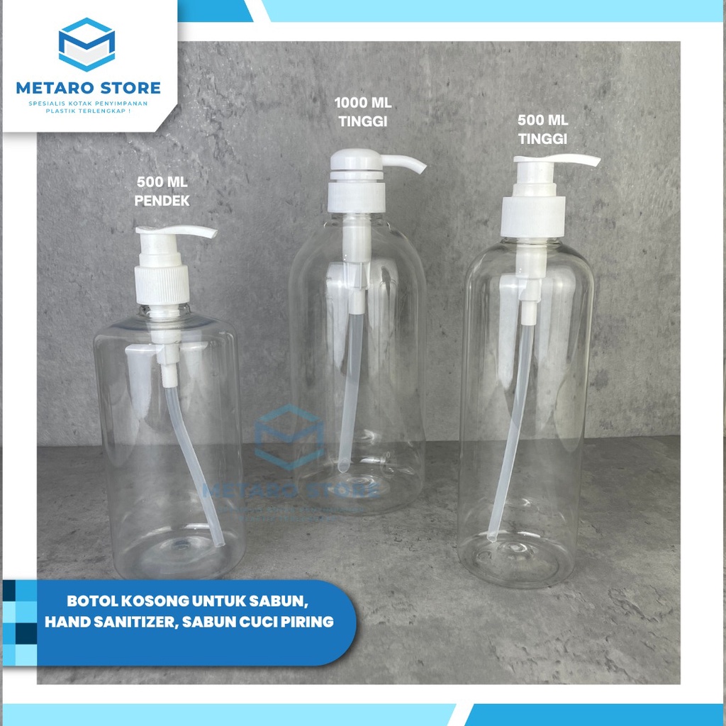 Jual Metaro Botol Sabun Pump Hand sanitizer Transparan Botol kosong ...