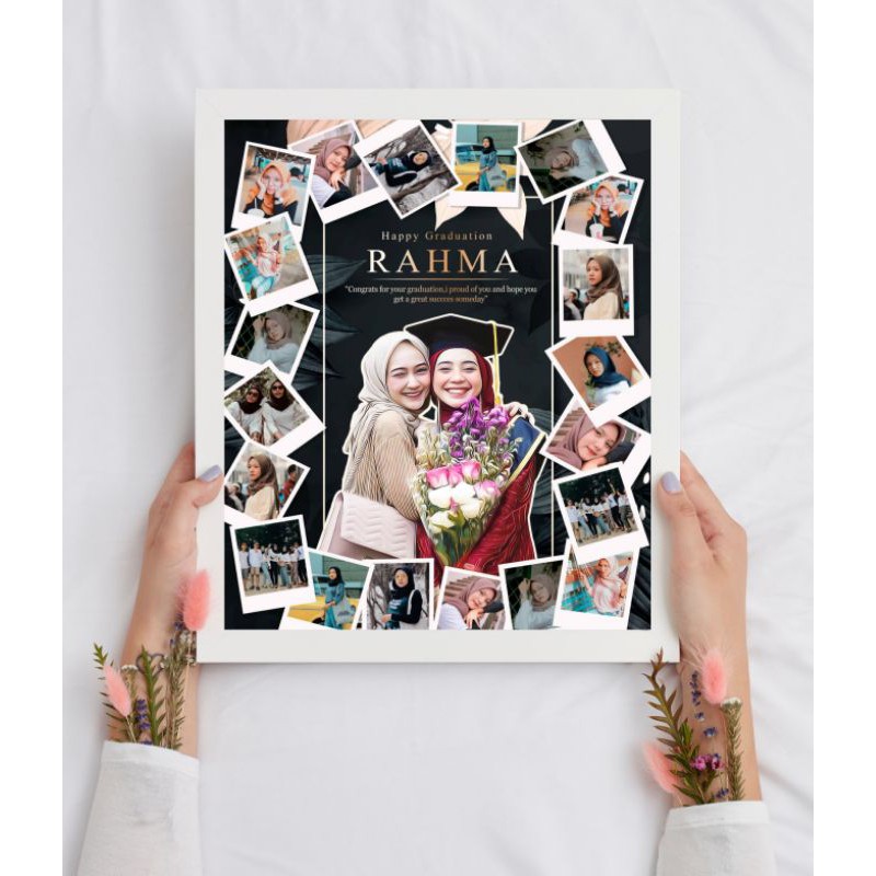 Jual FRAME KACA + CETAK + DESAIN foto karikatur kado hadiah gift custom ...