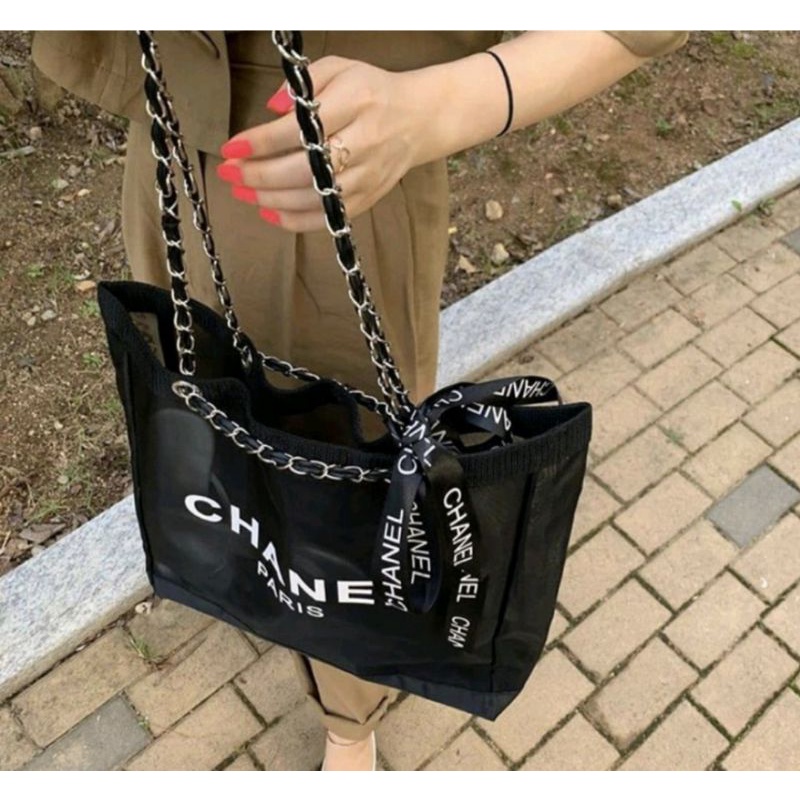 Jual chanel mesh jaring tote gift bag | Shopee Indonesia