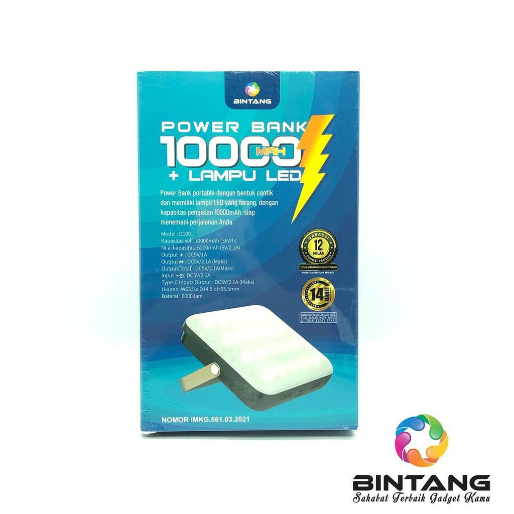 Jual POWERBANK BT LED D100 10000MAH | Shopee Indonesia