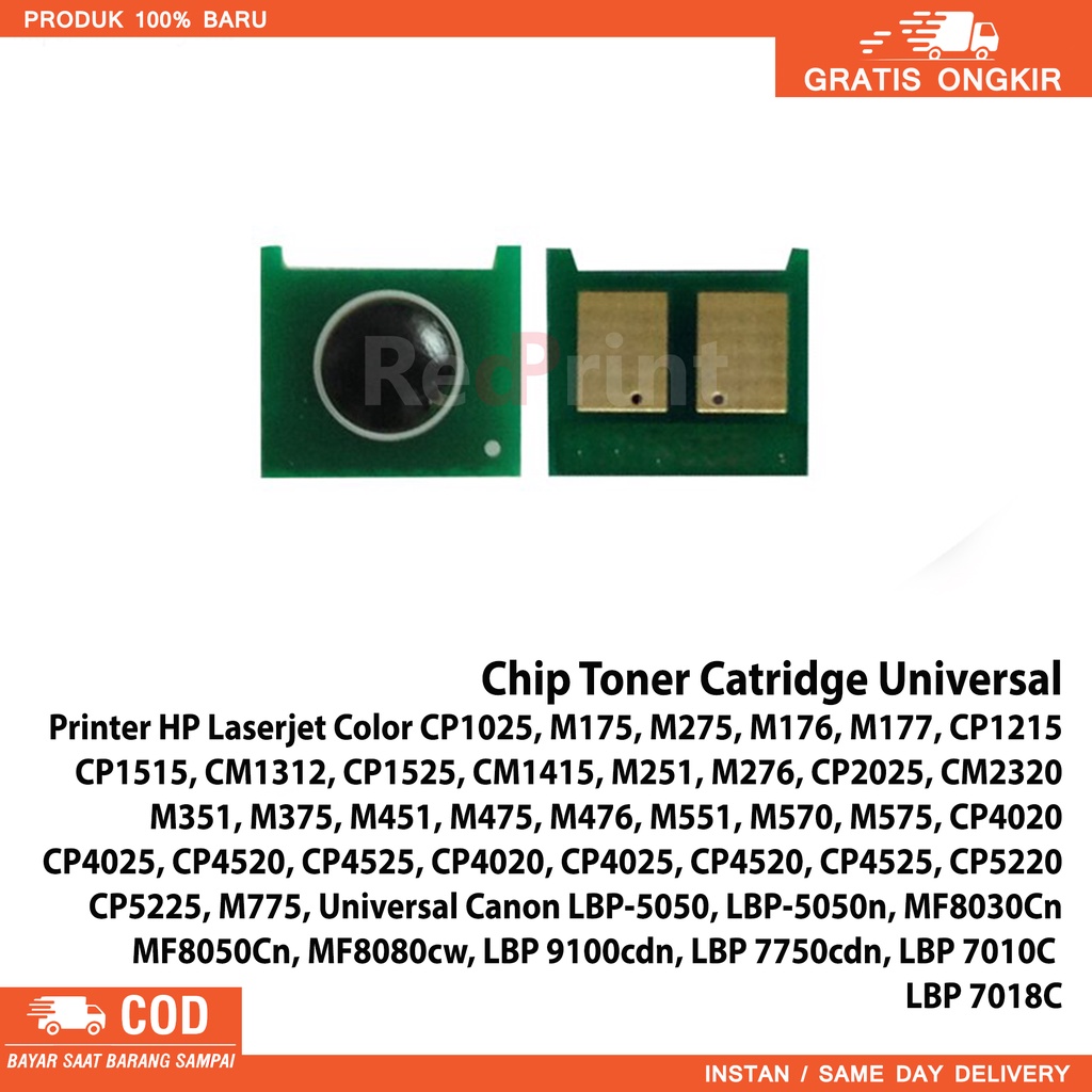 Jual Chip Toner Catridge Universal printer HP CP1025, M175, M275, M176, M177, CP1215 CP1515 ...