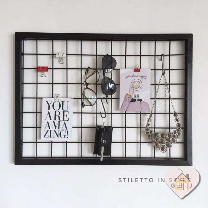 Jual Dekorasi Kamar Pernak-Pernik Wiremesh Aesthetic - Hitam Frame ...