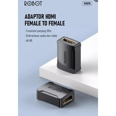 Jual Gender Connector Robot RHH10 HDMI Female to Female 4K Adapter ...