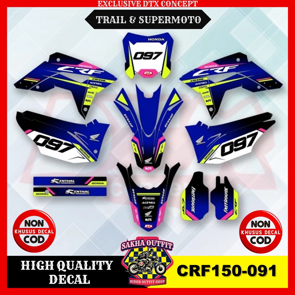 Jual Decal CRF decal CRF 150 L full body stiker motor trail decal ...