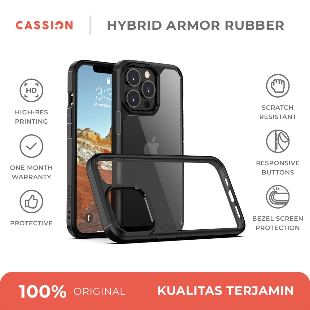 Jual CASSION Hybrid Armor Rubber Case iPhone 15 14 Plus 13 12 11 Pro ...