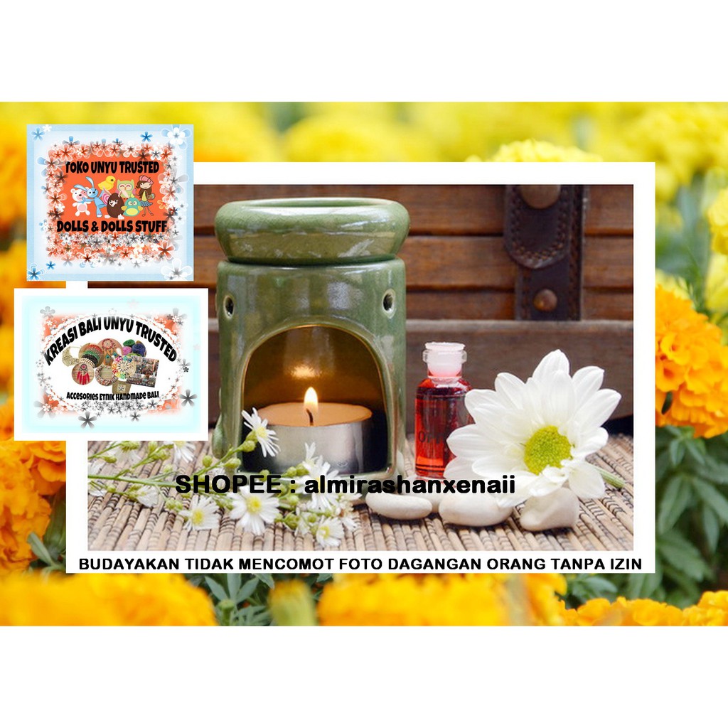 Jual Spa Essential Oil Burner Bali Glasir Hijau (PRE ORDER PRODUK SPA ...