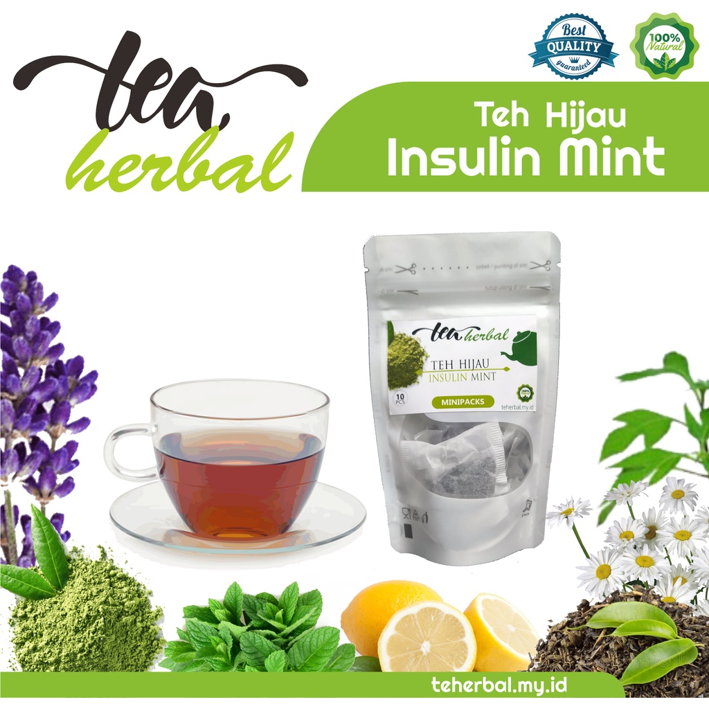 Jual Teherbal Teh Hijau Insulin Mint Minipack | Shopee Indonesia