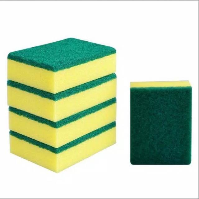 Jual SPON CUCI PIRING MURAH SPONS SPONGE 2 SISI BUSA KUNING HIJAU ...