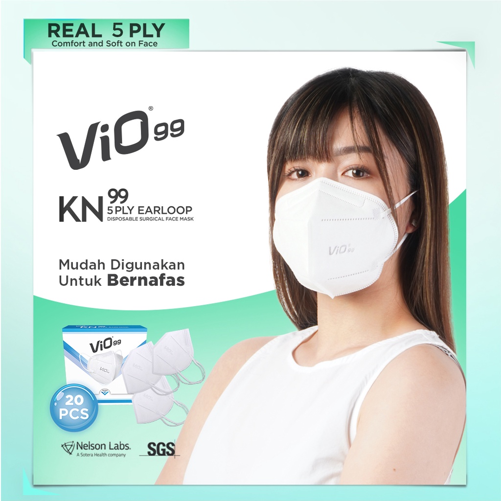 Jual Vio Mask KN 99 Medis Premium 5 ply mudah bernafas dan filtrasi 99 ...