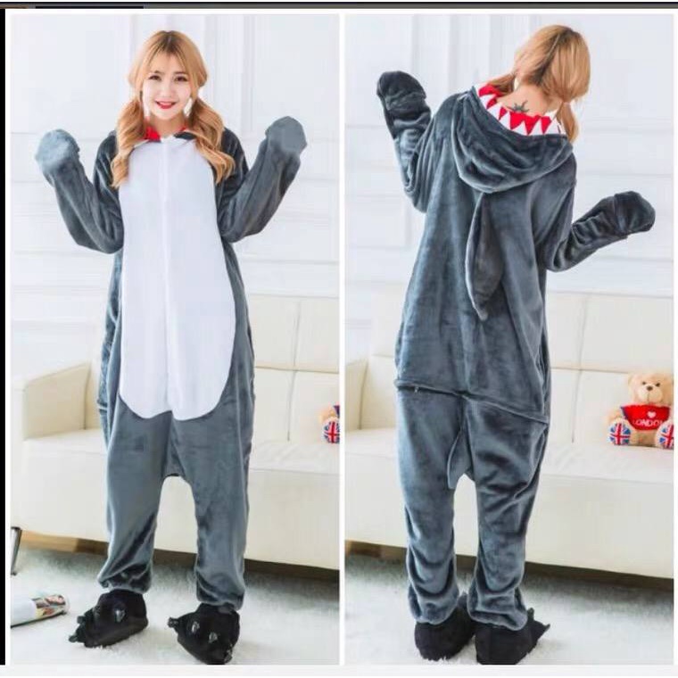 Jual BAJU ONESIE BABY SHARK IKAN HIU PAUS PIYAMA KOSTUM COSPLAY DEWASA ...