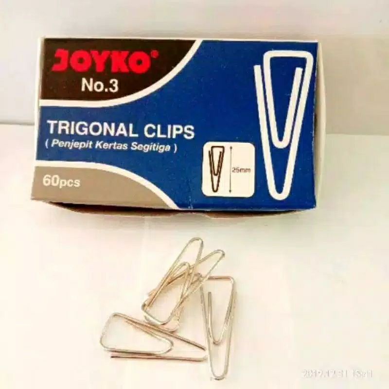 Jual [AJS] Trigonal Clips JOYKO Penjepit Kertas Segitiga NO.3 Isi 60pcs ...