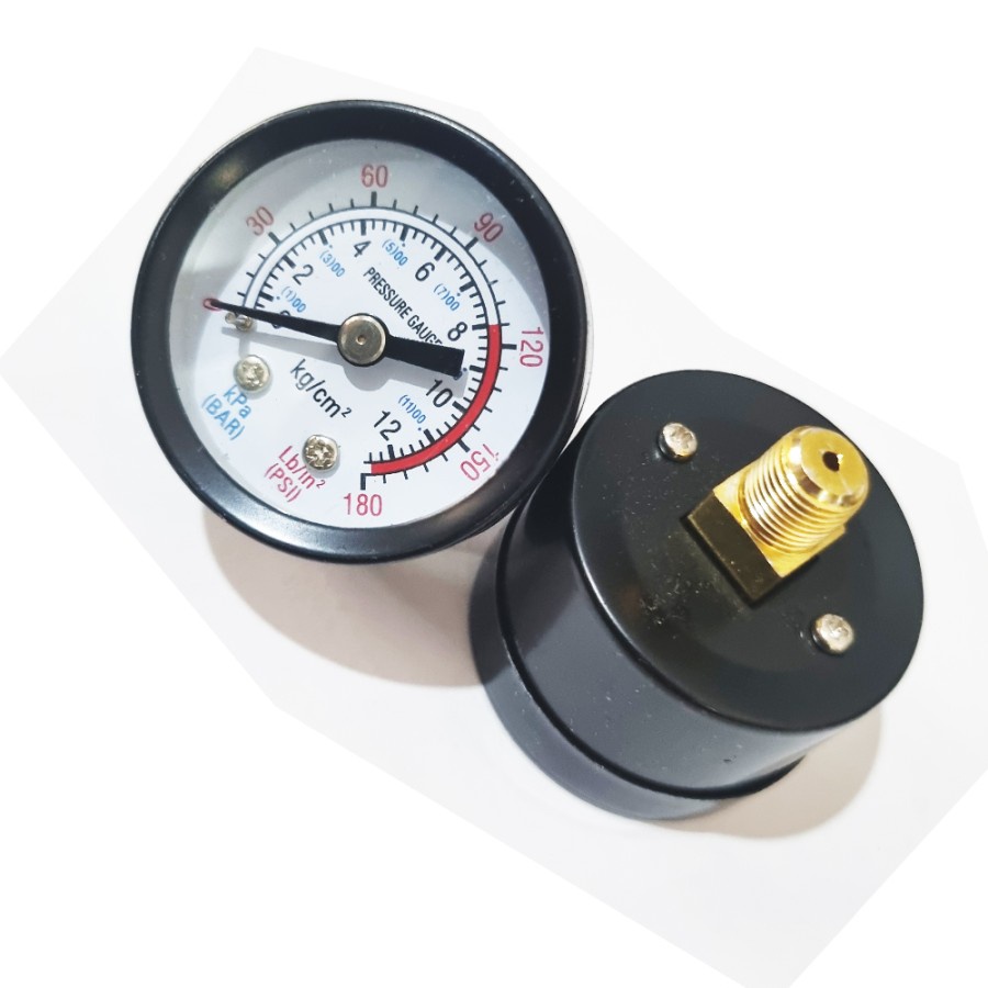 Jual Manometer Pressure Gauge 12 Bar 180 psi Pengukur Tekanan Angin ...