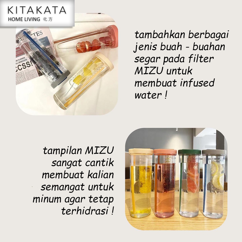 Jual KITAKATA MIZU Botol Minuman Aesthetic Botol Minuman Detox Infused ...